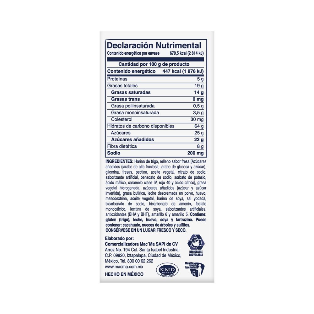 Tartaletas Mac'Ma Fressa 150 G - macmamx